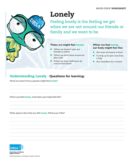 Meet Lonely | Mood Crew for Kids | Depression & Bipolar Support Alliance