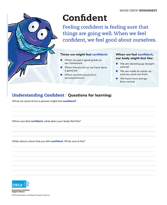 Meet Confident | Mood Crew for Kids | Depression & Bipolar Support Alliance