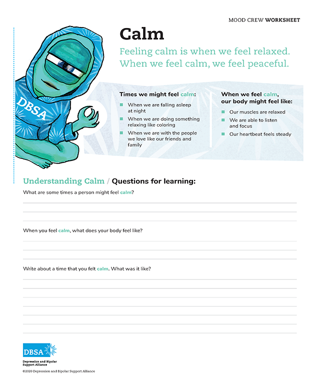 Meet Calm | Mood Crew for Kids | Depression & Bipolar Support Alliance