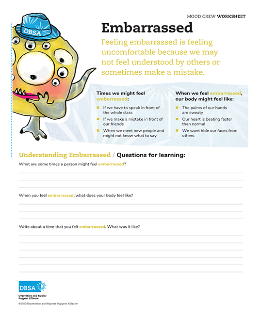 Meet Embarrassed | Mood Crew for Kids | Depression & Bipolar Support ...