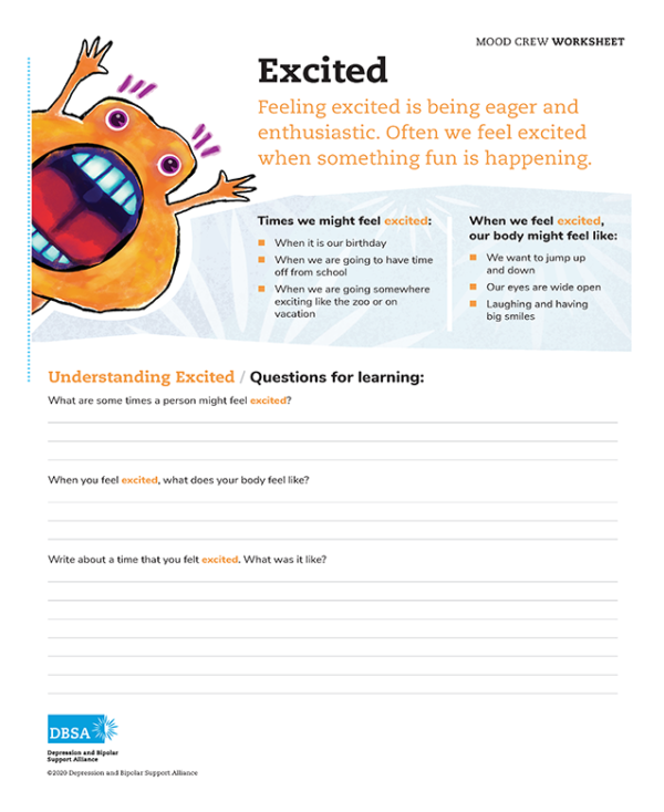 Meet Excited | Mood Crew for Kids | Depression & Bipolar Support Alliance