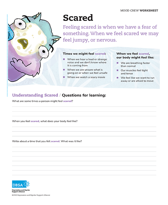 Meet Scared | Mood Crew for Kids | Depression & Bipolar Support Alliance